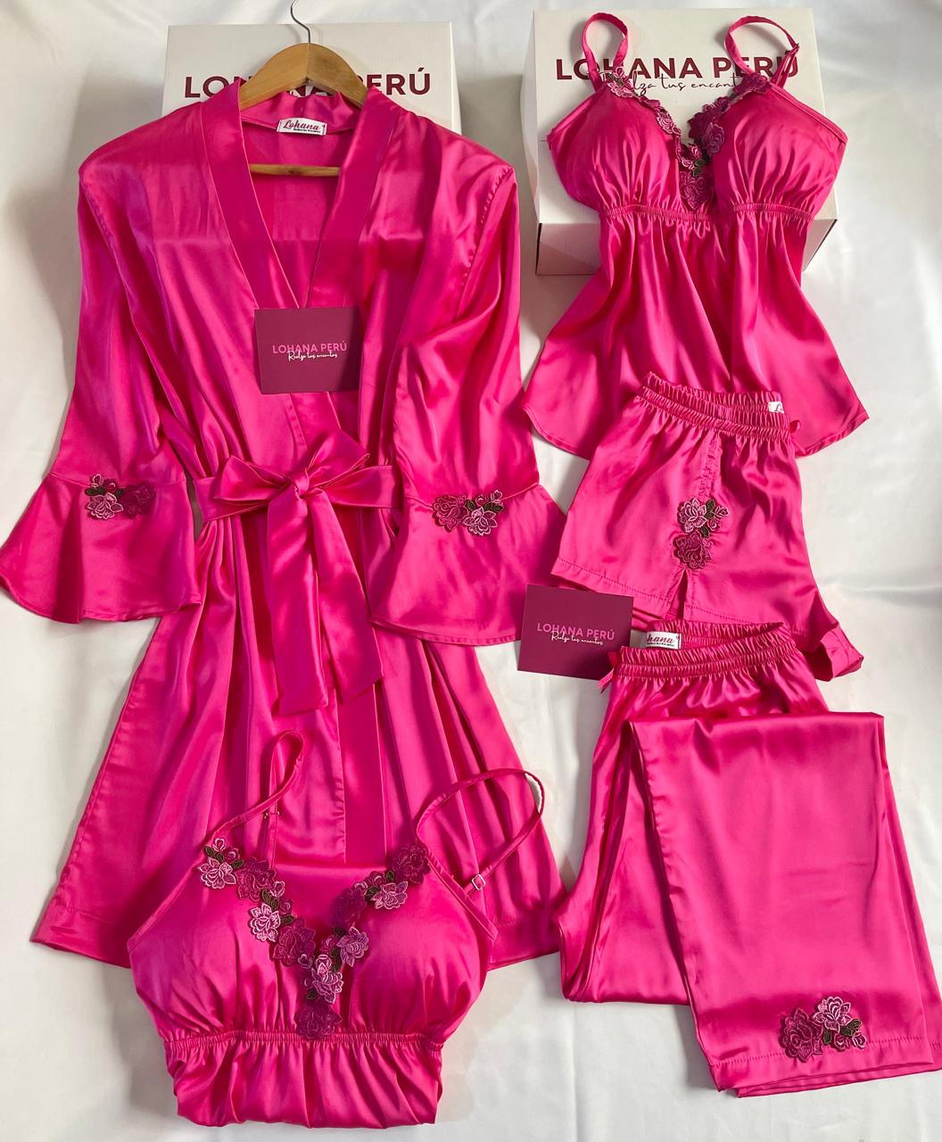 SET 5 PIEZAS REBECA FUCSIA – Lohana Perú